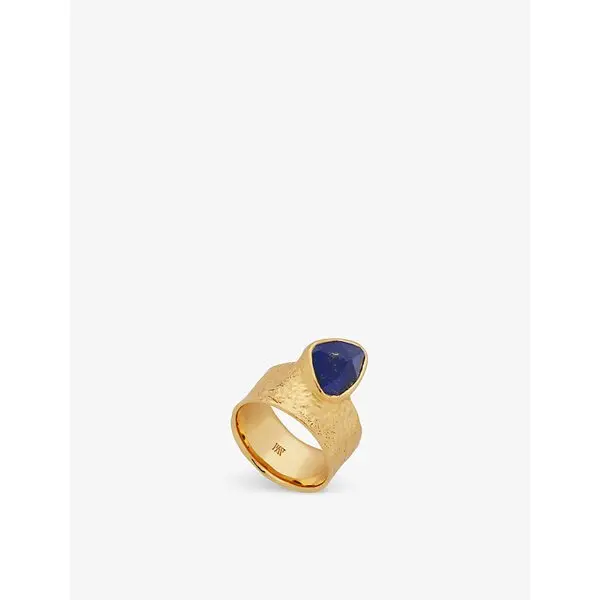 Monica Vinader Deia Odyssey 18ct Yellow-gold Vermeil And Lapis Ring - Blue
