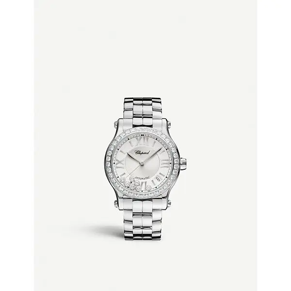 Chopard Happy Sport Medium Stainless Steel And Diamond Watch - Silver