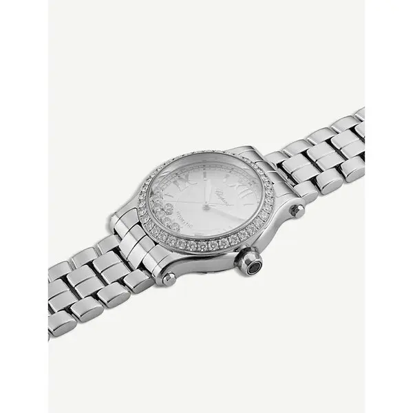 Chopard Happy Sport Medium Stainless Steel And Diamond Watch