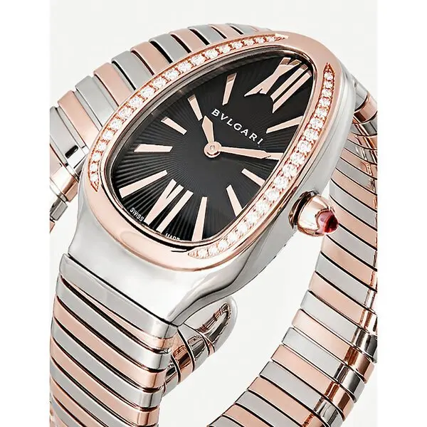 BVLGARI Serpenti 18ct Pink-gold And Stainless Steel Watch
