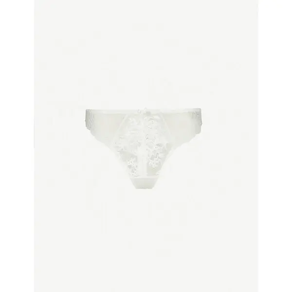 AUBADE Danse Des Sens Low-rise Strech-lace Embroidered Thong - Opale