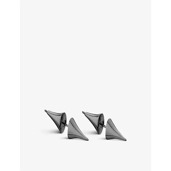 SHAUN LEANE Rose Thorn Bar Earrings - Black/silver
