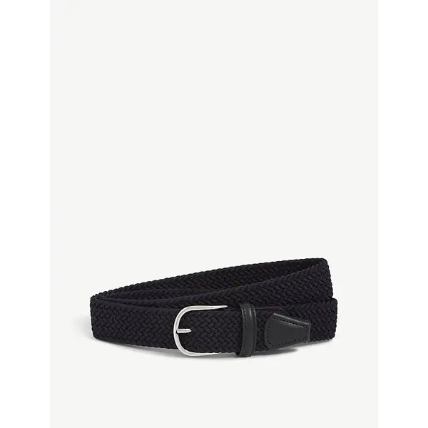 Anderson's Elasticated Woven Belt - Navy