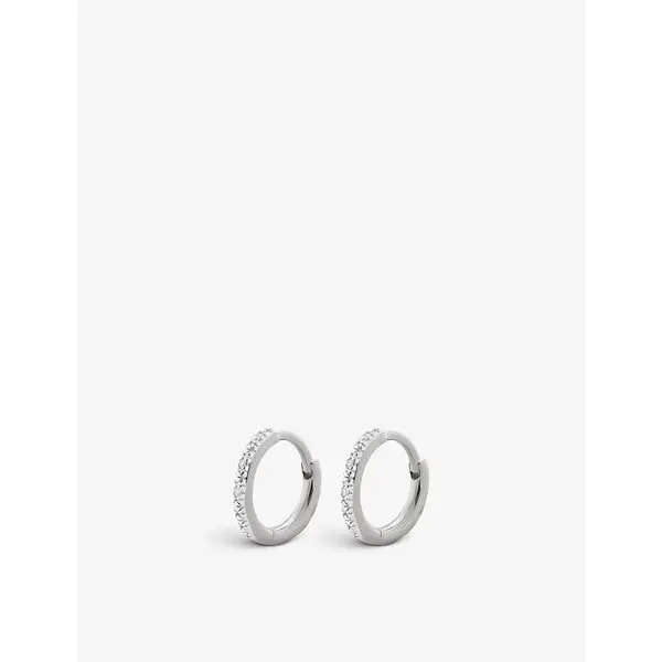 Monica Vinader Riva Mini Diamond Huggie Earrings