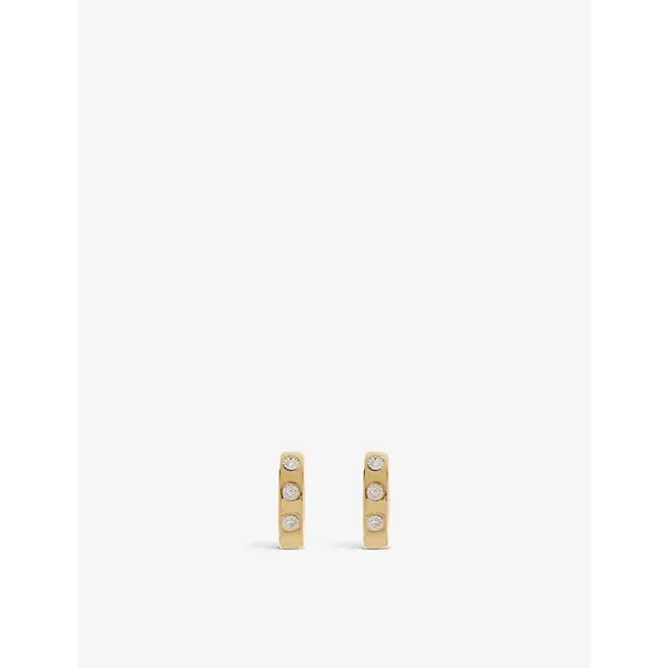 Monica Vinader Fiji Skinny Gem-set Huggie Earrings In 18ct Yellow -plated Vermeil Sterling Silver - Gold