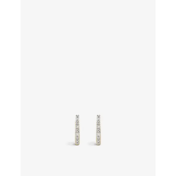 Monica Vinader Riva Mini Diamond Huggie Earrings - Gold