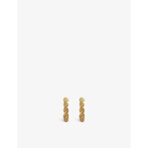Monica Vinader Corda 18ct Yellow Vermeil Huggie Earrings - Gold
