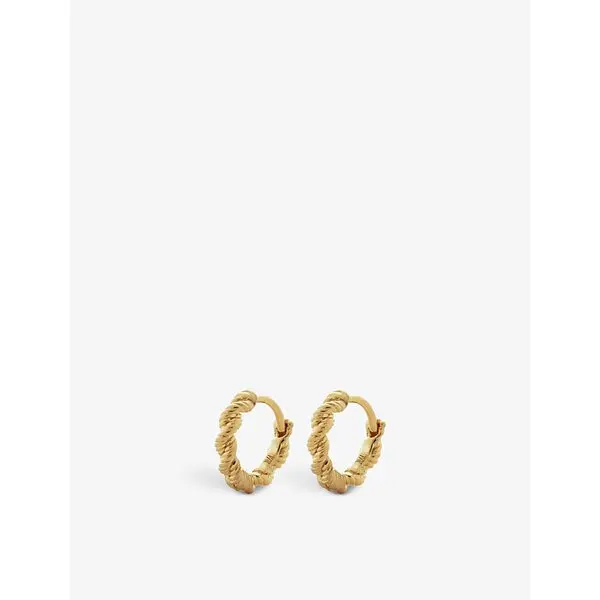 Monica Vinader Corda 18ct Yellow Vermeil Huggie Earrings - Gold
