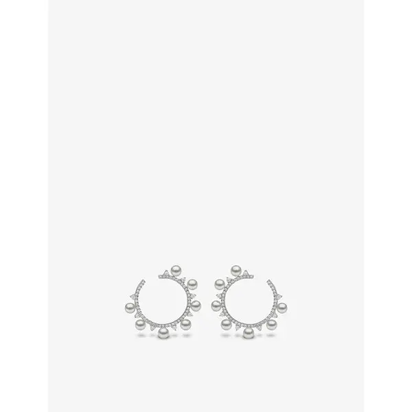 Yoko London 18ct Diamond And Pearl Drop Earrings - White Gold