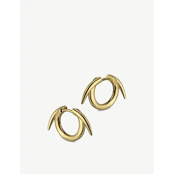 SHAUN LEANE Yellow -plated Vermeil Silver Thorn Hoop Earrings - Gold