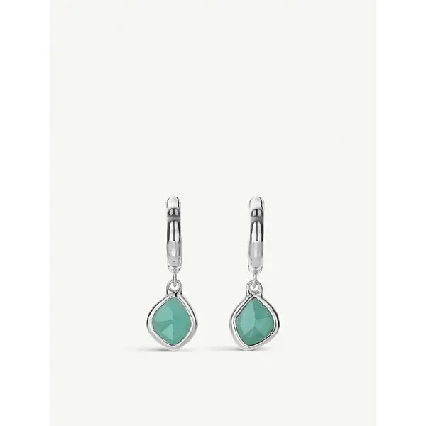 Monica Vinader Siren Sterling And Amazonite Hoop Earrings - Silver