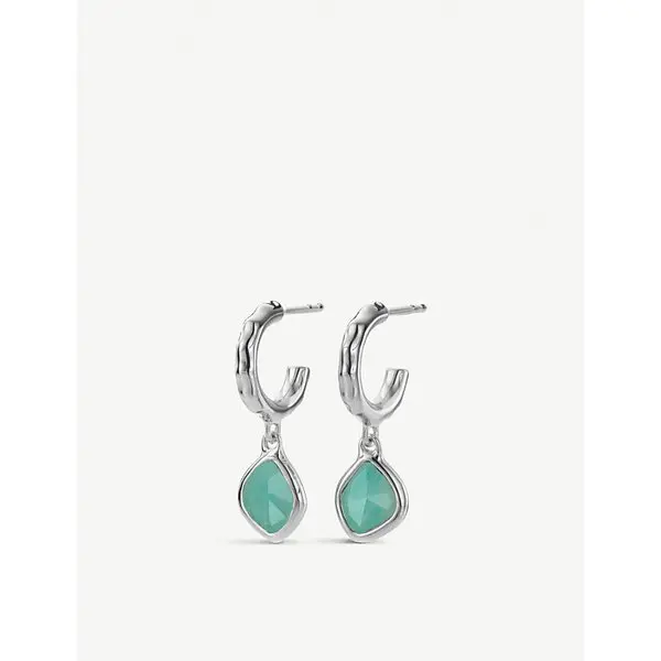 Monica Vinader Siren Sterling And Amazonite Hoop Earrings - Silver
