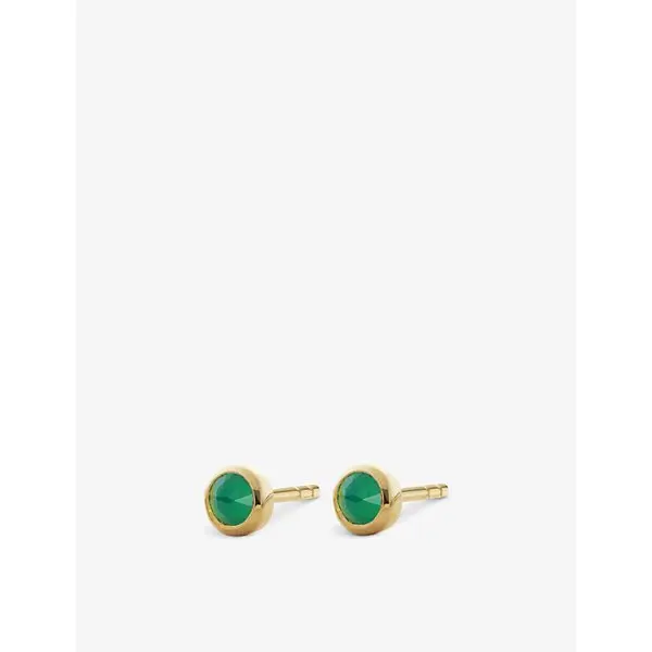Monica Vinader Siren Mini Gem Stud Earrings - Green