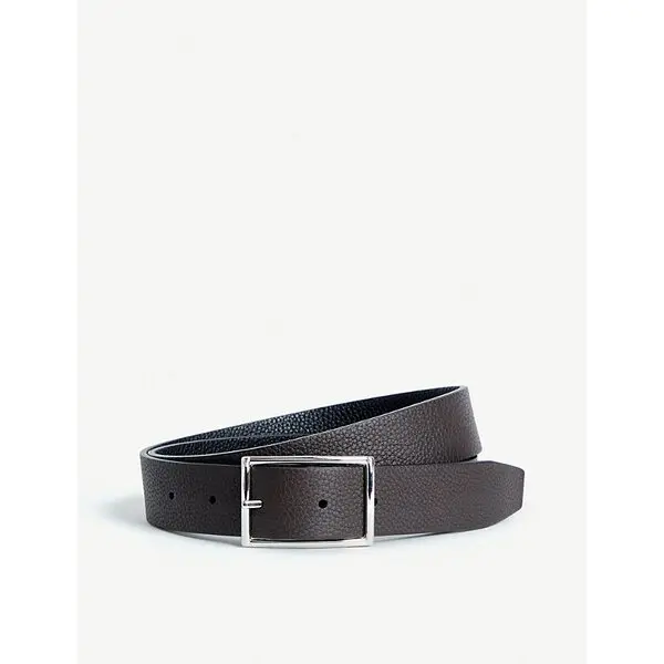 Anderson's Grained Leather Reversible Belt - Black/brown