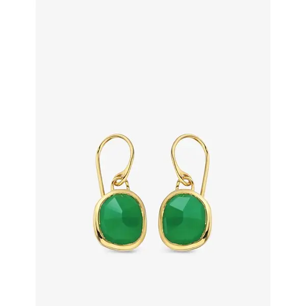 Monica Vinader Siren Green Onyx Earrings - Gold