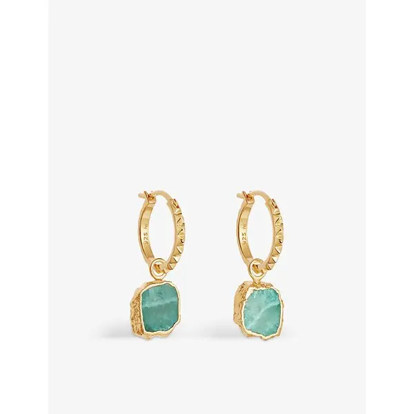 MISSOMA Pyramid Mini Amazonite Charm Hoop Earrings - Gold