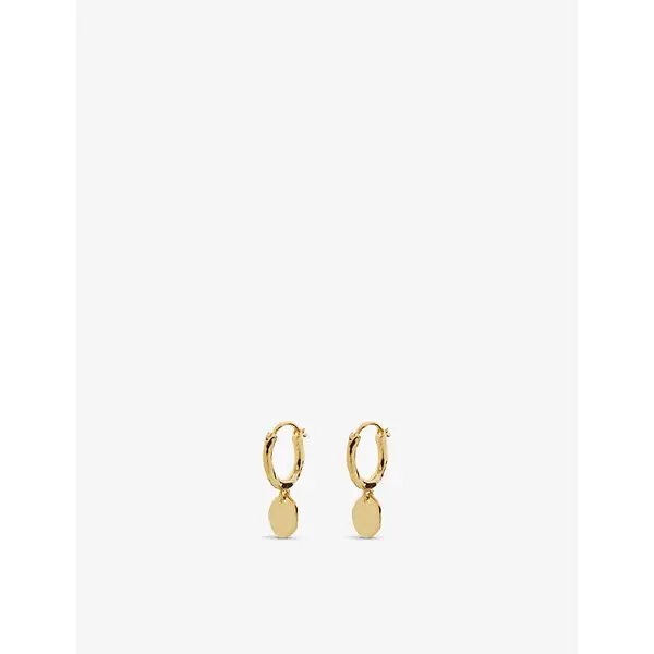 Monica Vinader 18ct Yellow -plated Vermeil Sterling Silver Huggie Earrings With Disc Pendant - Gold