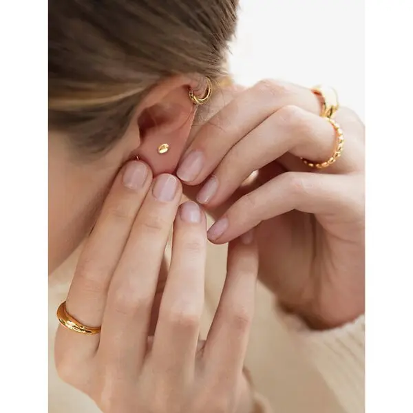 Monica Vinader Nura Pebble Stud Earrings - Gold