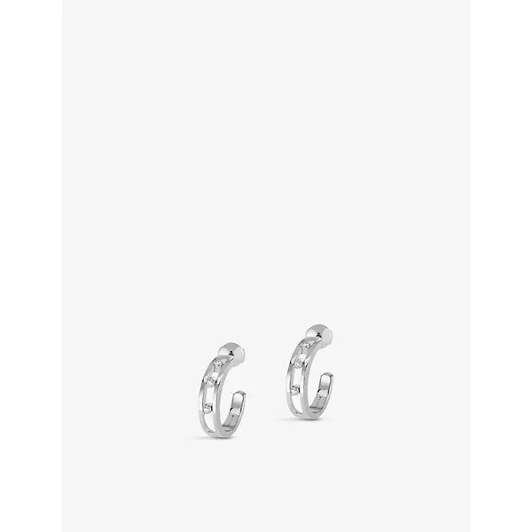 Messika Move 18ct Gold Diamond Hoop Earrings - White