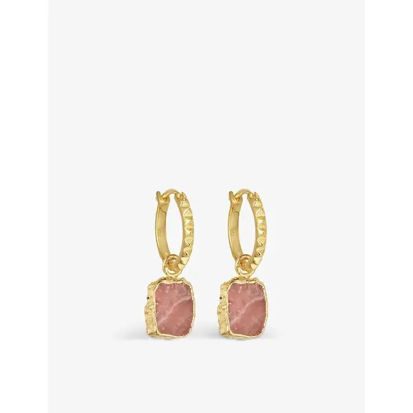 MISSOMA Pyramid Mini Rhodochrosite Hoop Earrings - Gold