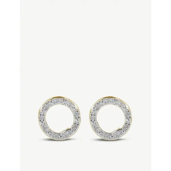 Monica Vinader Riva Circle Stud Earrings - Rose Gold