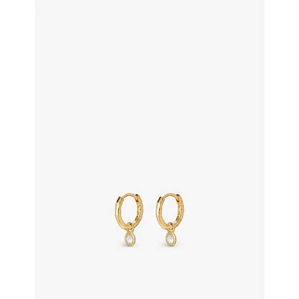 Monica Vinader 18ct Yellow Gold-plated Vermeil Sterling Silver And Topaz Huggie Earrings