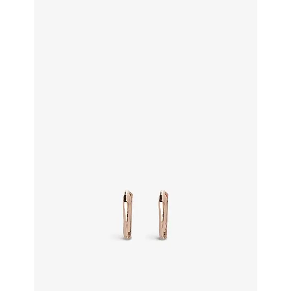 Monica Vinader Ziggy Hammered Huggie Earrings - Rose Gold