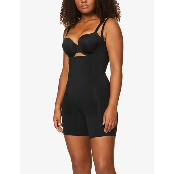 Spanx Sculpt™ Oncore Open-bust Mid-thigh Bodysuit - Very Black