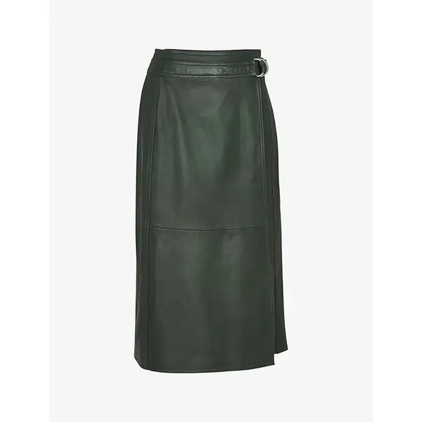 Whistles Selina Panelled Leather Midi Skirt