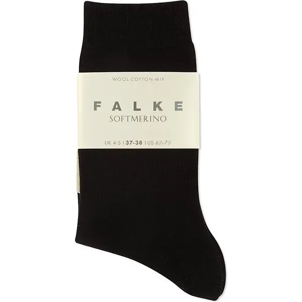 Falke Soft Merino Crew Socks - 3009 Black