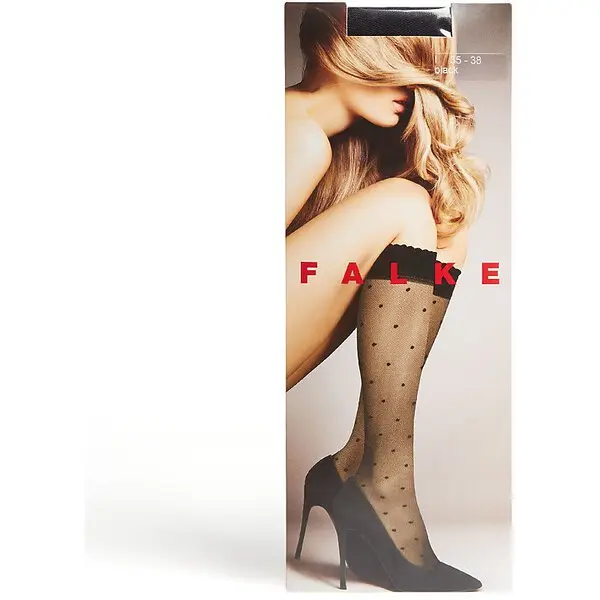 Falke Polka Dot Knee-high Knitted Socks - 3009 Black