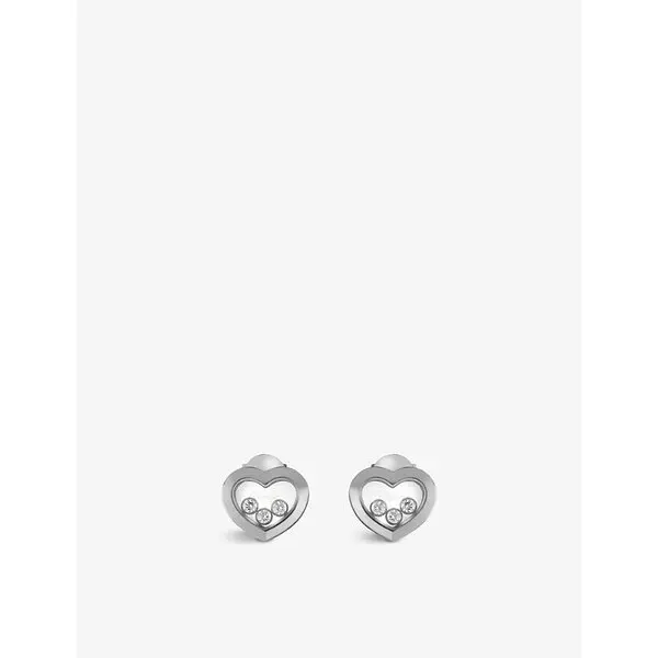 Chopard Happy Diamonds 18ct Heart Earrings - White Gold
