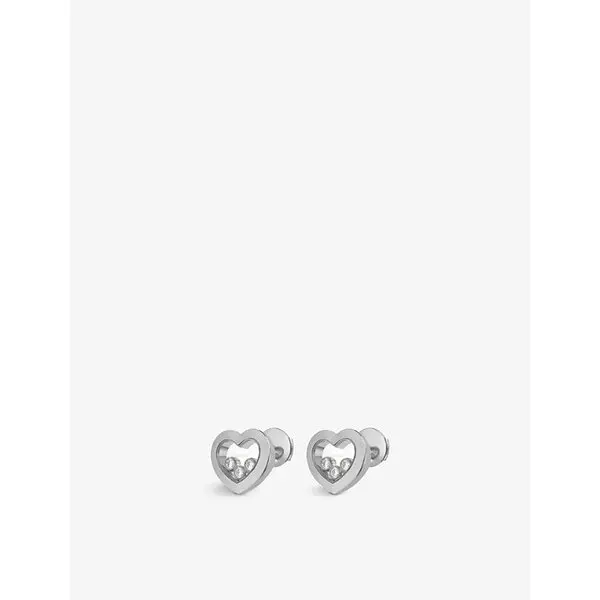Chopard Happy Diamonds 18ct Heart Earrings - White Gold
