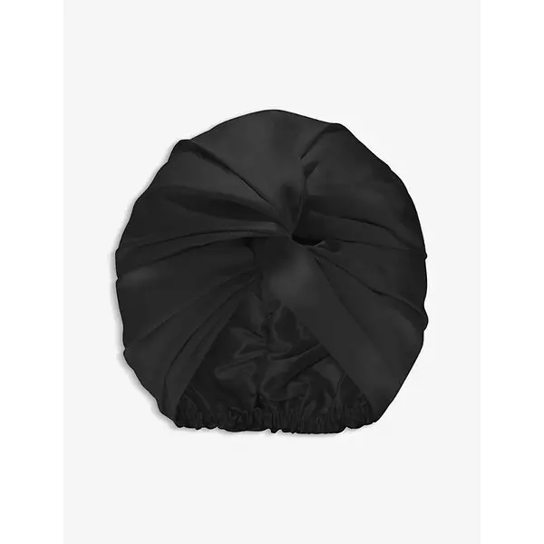 Slip Double-lined Silk Turban - Black