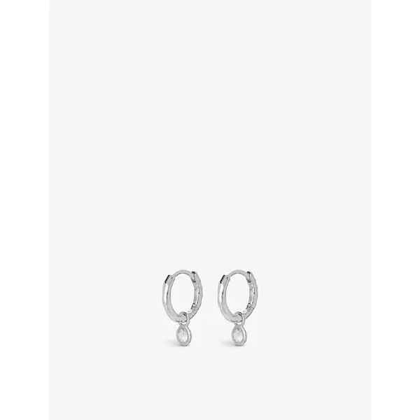 Monica Vinader Sterling Silver And Topaz Huggie Earrings