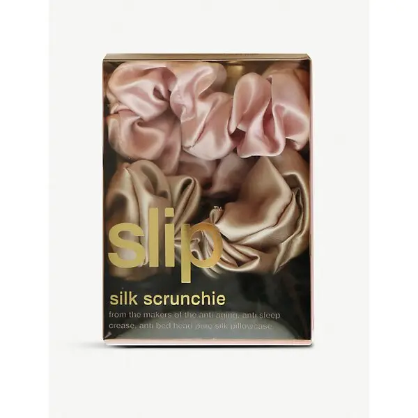 Slip Pack Of Three Silk Scrunchies - Multi