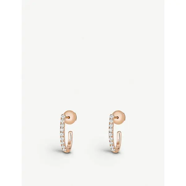 Messika Gatsby Rose Gold And Diamond Hoop Earrings - Pink Gold