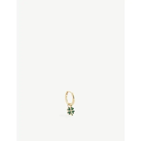 WILHELMINA GARCIA Clover 18ct Yellow Gold-plated Sterling Silver Single Hoop