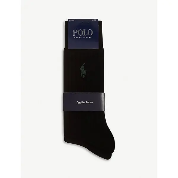 Polo Ralph Lauren Ribbed Ankle Socks - Black