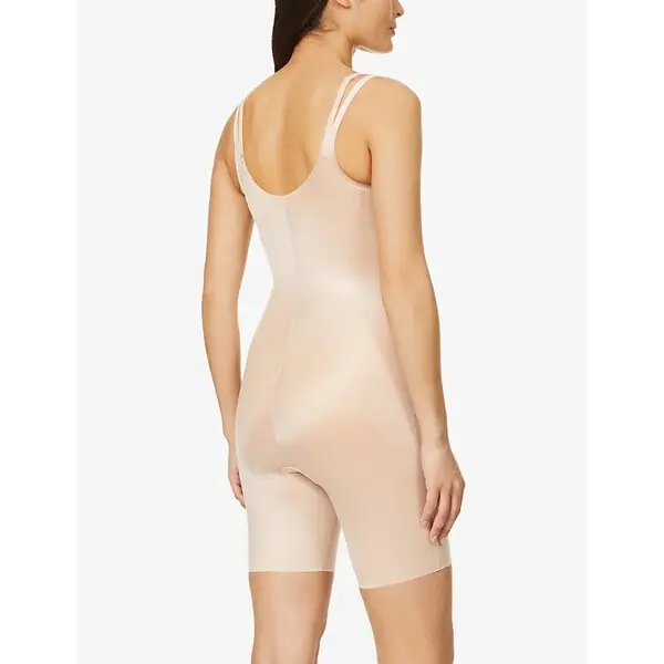 Spanx Shape™ Invisible Open-bust Mid-thigh Bodysuit - Champagne Beige