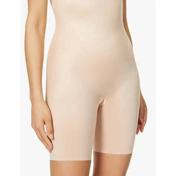 Spanx Shape™ Invisible Open-bust Mid-thigh Bodysuit - Champagne Beige