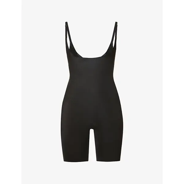 Spanx Shape™ Invisible Open-bust Mid-thigh Bodysuit - Very Black