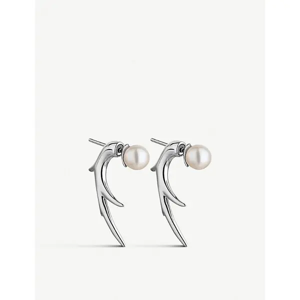 SHAUN LEANE Sterling And Pearl Drop Earrings - Silver
