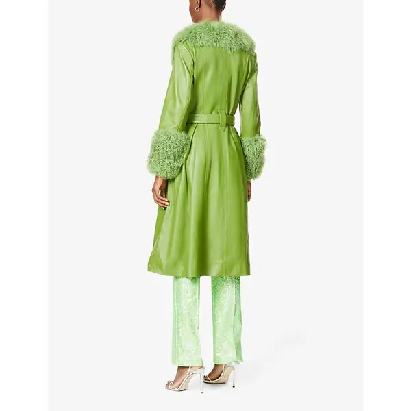 Saks Potts Shearling-trimmed Leather Coat