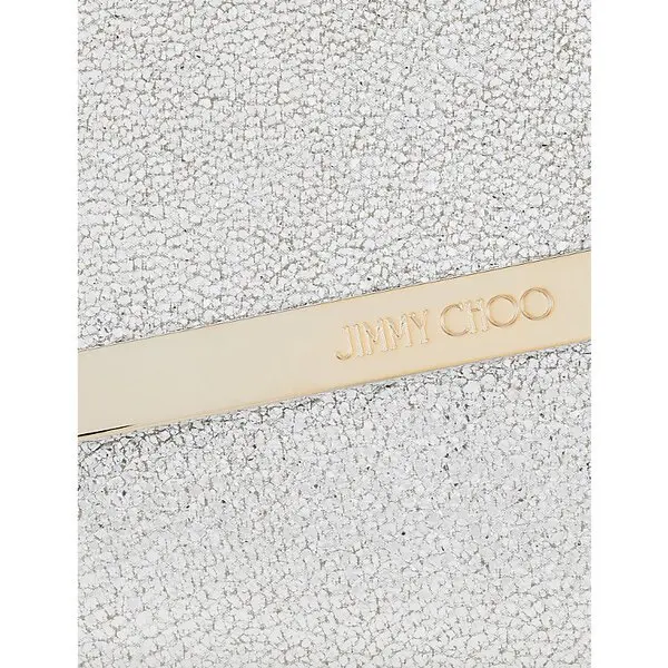 JIMMY CHOO Emmie Glitter Leather Clutch - Champagne