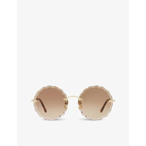 Chloé Scalloped Round-frame Sunglasses - Brown