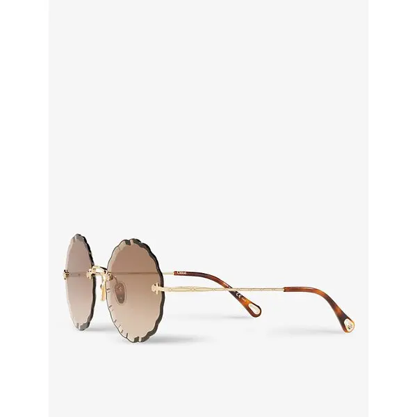 Chloé Scalloped Round-Frame Sunglasses - Brown | Editorialist