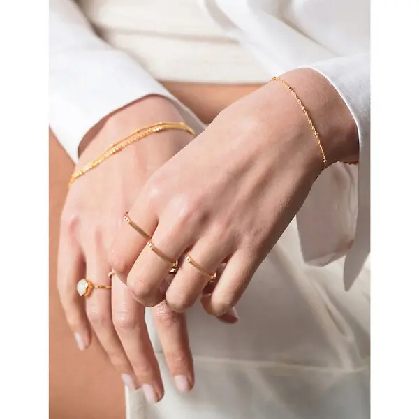 Monica Vinader Beaded 18ct Vermeil Bracelet - Gold