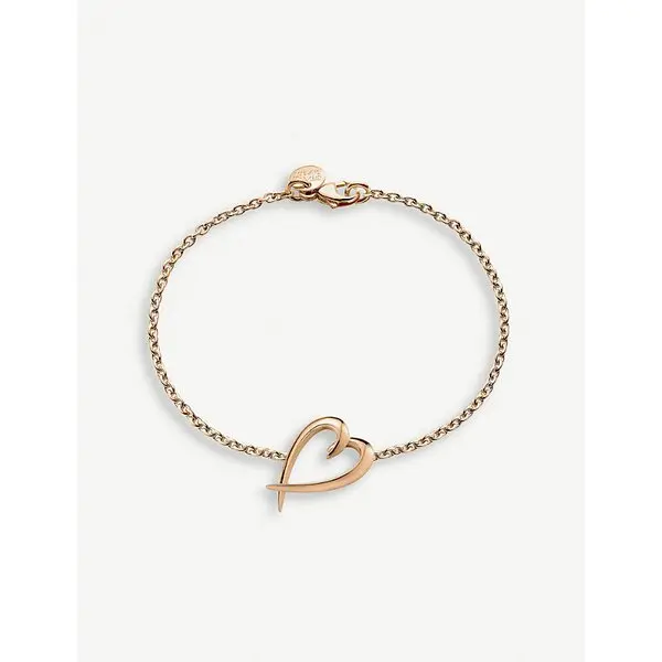 SHAUN LEANE Heart Vermeil Silver Bracelet - Rose Gold