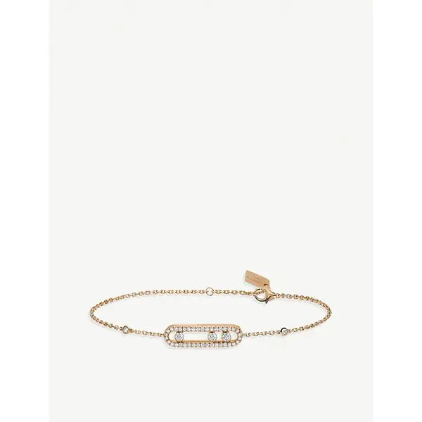 Messika 18ct Rose-gold And Diamond Bracelet - Pink